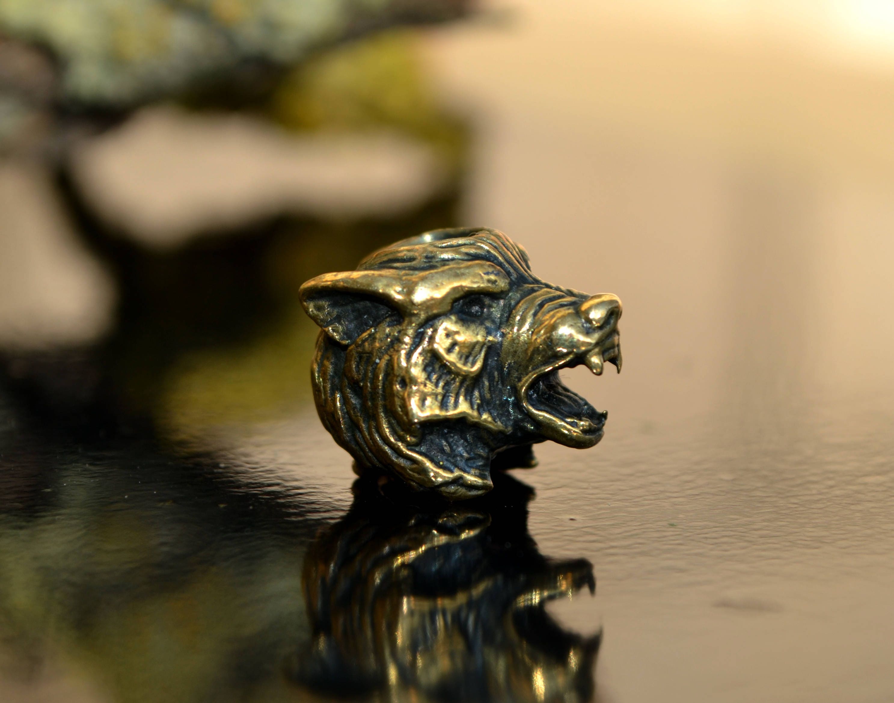 Wolf Brass Bead for Lanyard Brass EDC Bead Supply for - Etsy