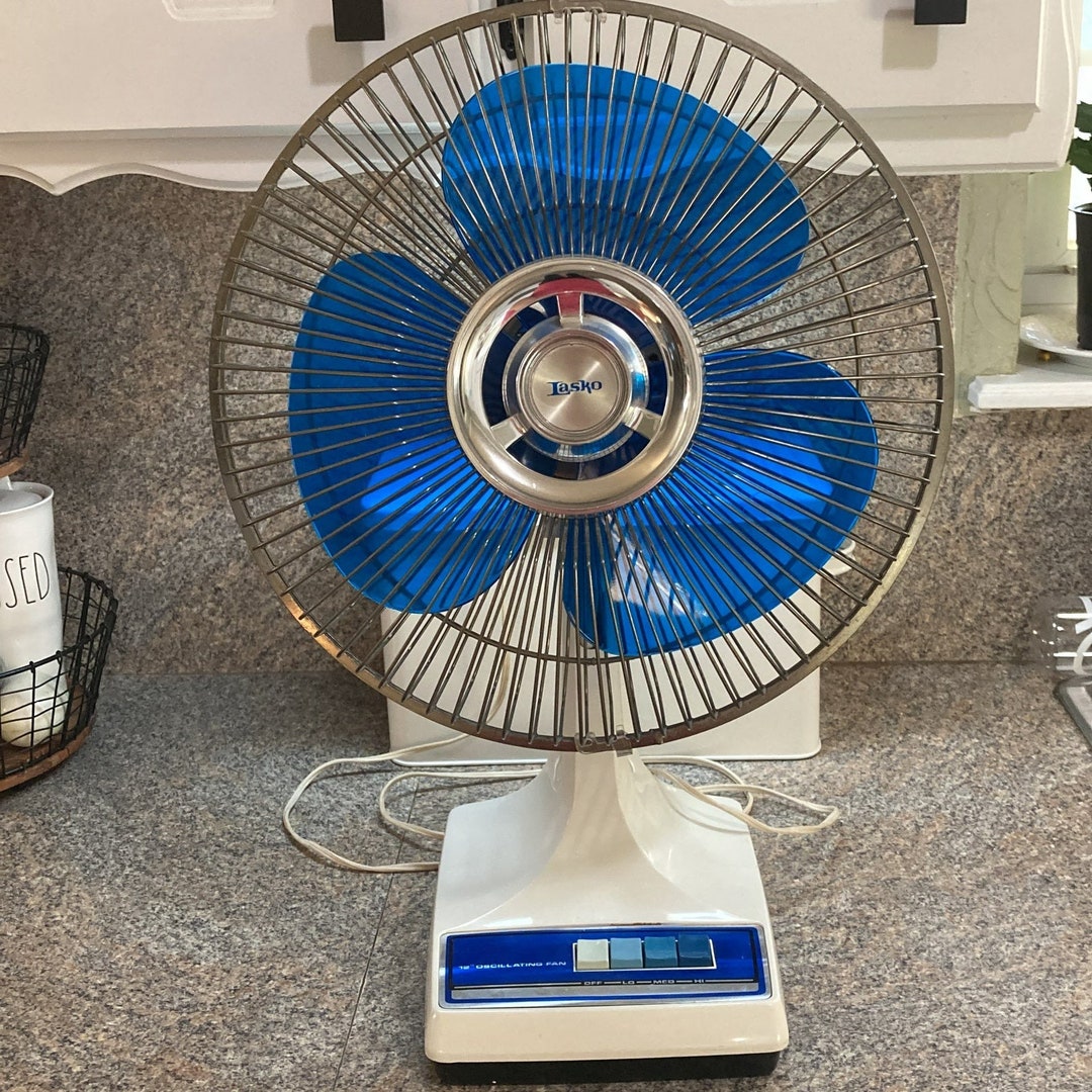 Vintage Galaxy Fan 12 Translucent Aqua Blue Blades Speed - Etsy