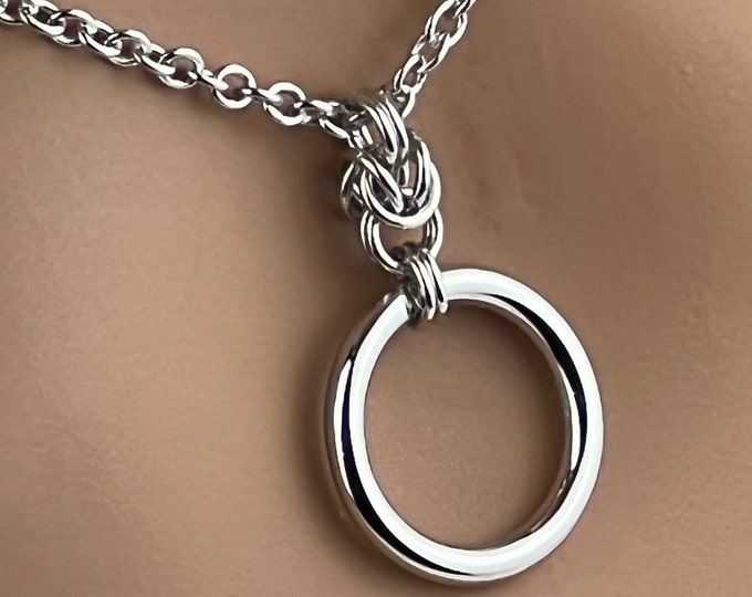 Silver Slave Collar Necklace O Ring / Sterling Silver BDSM Necklace ...