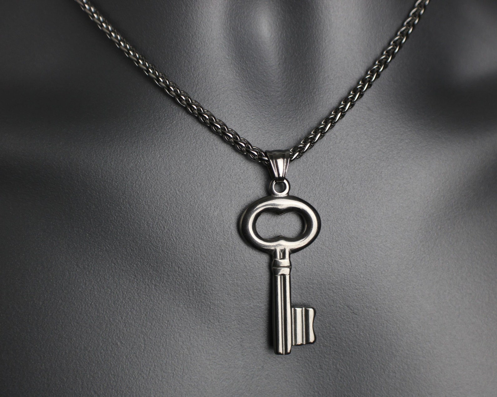 Dominant Key Necklace, Men's Jewelry (power Symbol, Stainless Steel) - Etsy