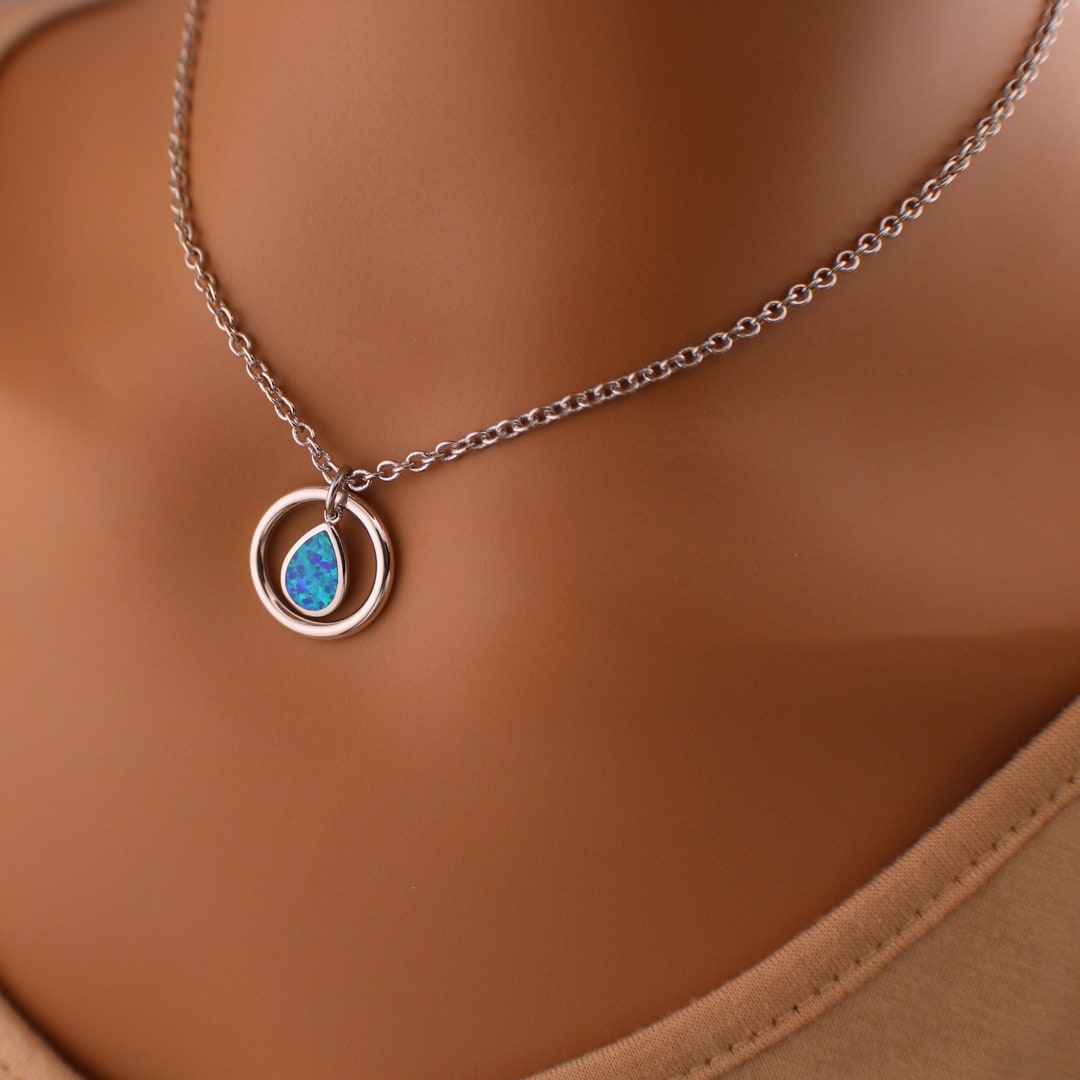 Submissive Day Collar 925 Sterling Silver Blue Lab Opal Necklace - Etsy