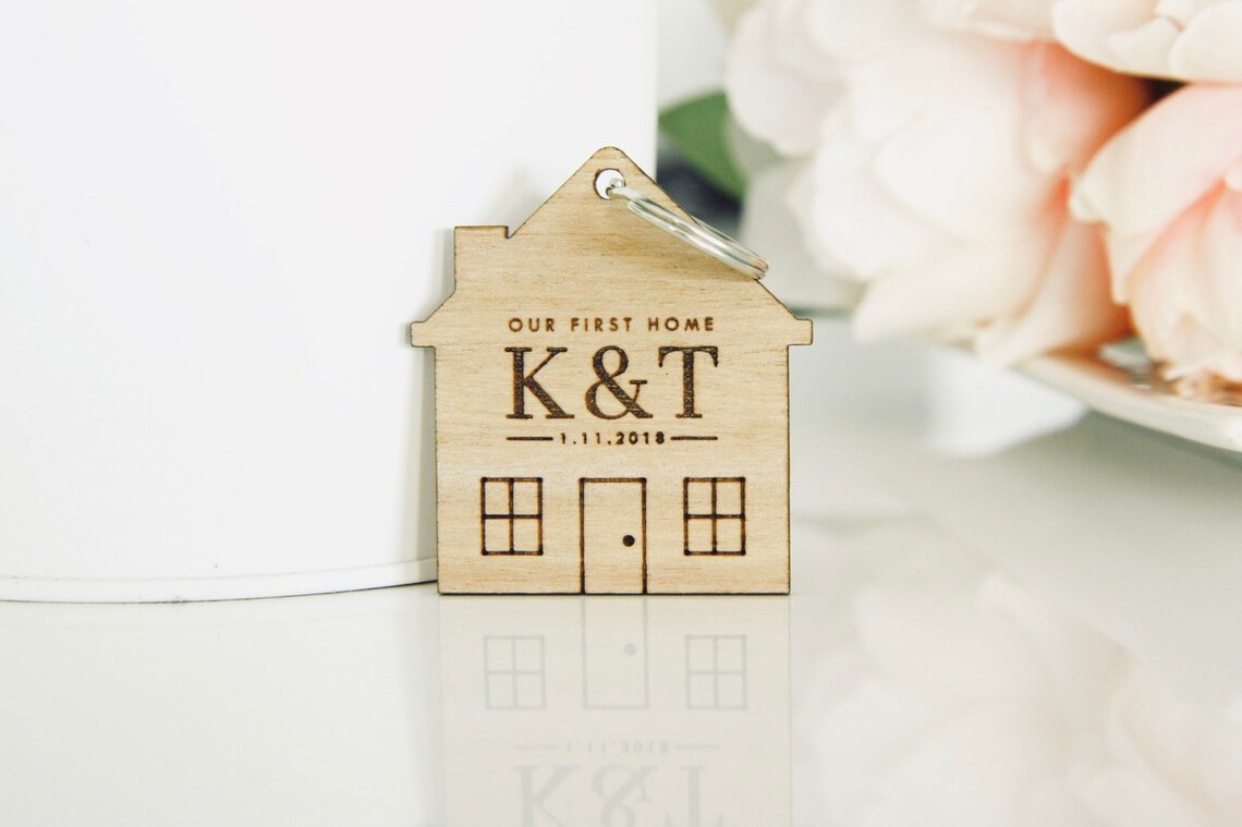 Our First Home Keychain Our New Home Keyring Housewarming Gift | Etsy