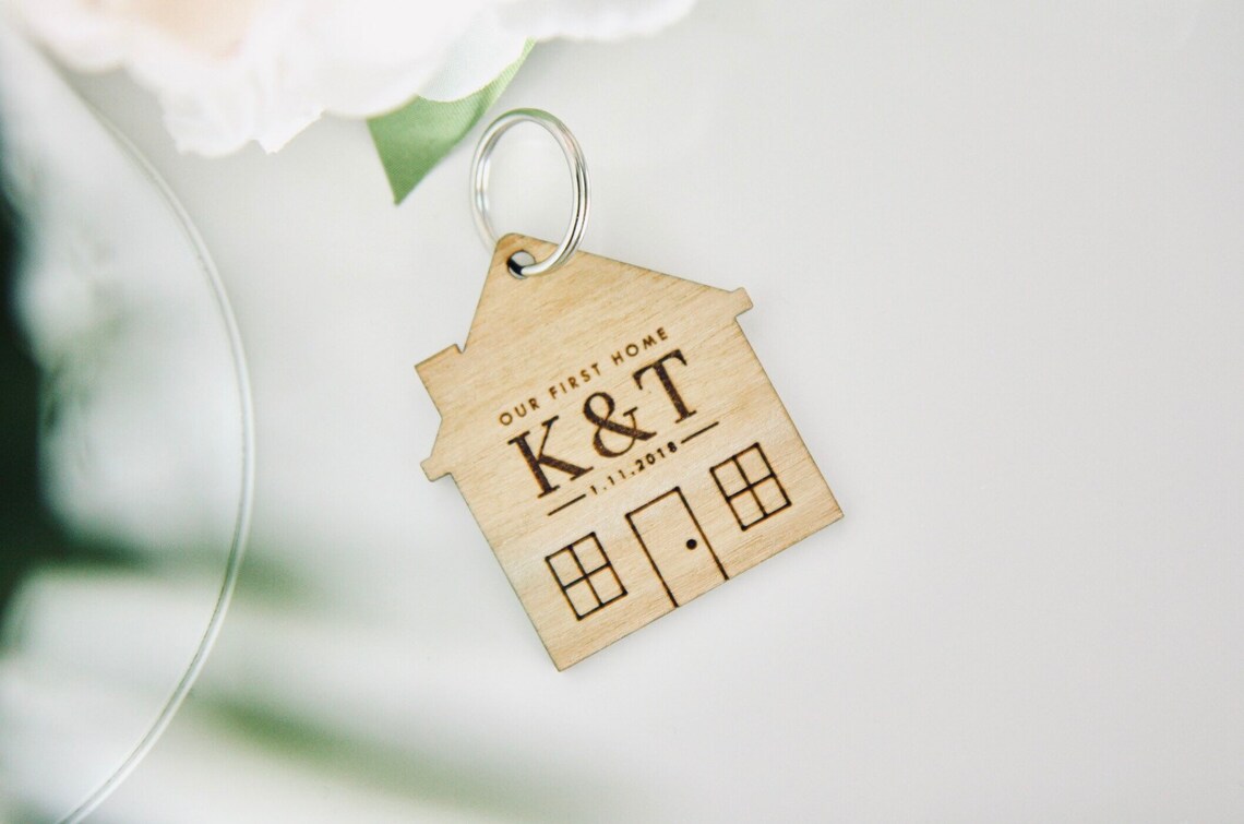 Our First Home Keychain Our New Home Keyring Housewarming Gift - Etsy