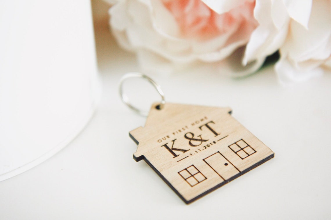 Our First Home Keychain Our New Home Keyring Housewarming Gift - Etsy