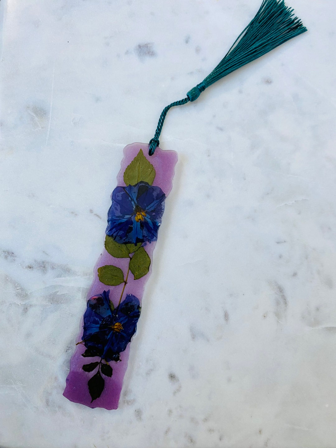 Real Preserved Purple Flowers Bookmark - Etsy