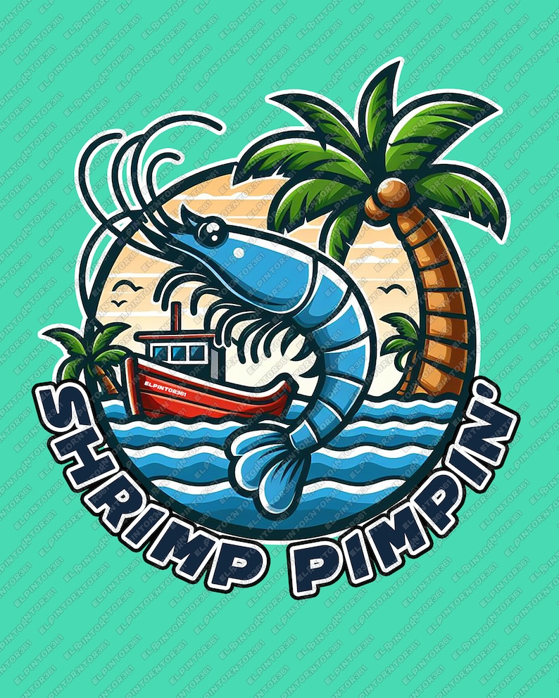 Shrimp Pimpin Png Shrimp Life Png Gulf Coast Png Gulf of Mexico Png - Etsy