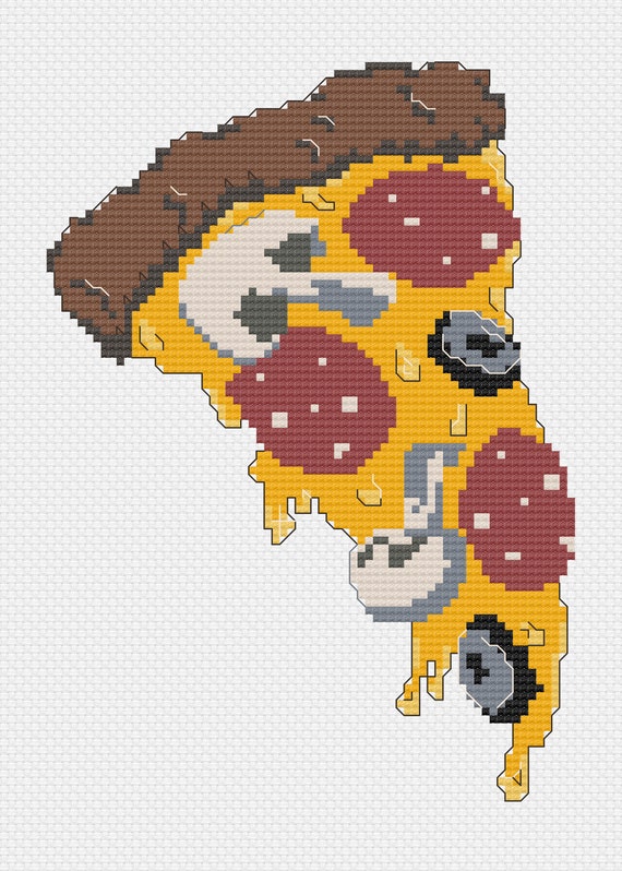 Pizza Cross Stitch Pattern PDF Digital Download Cheesy Pizza - Etsy