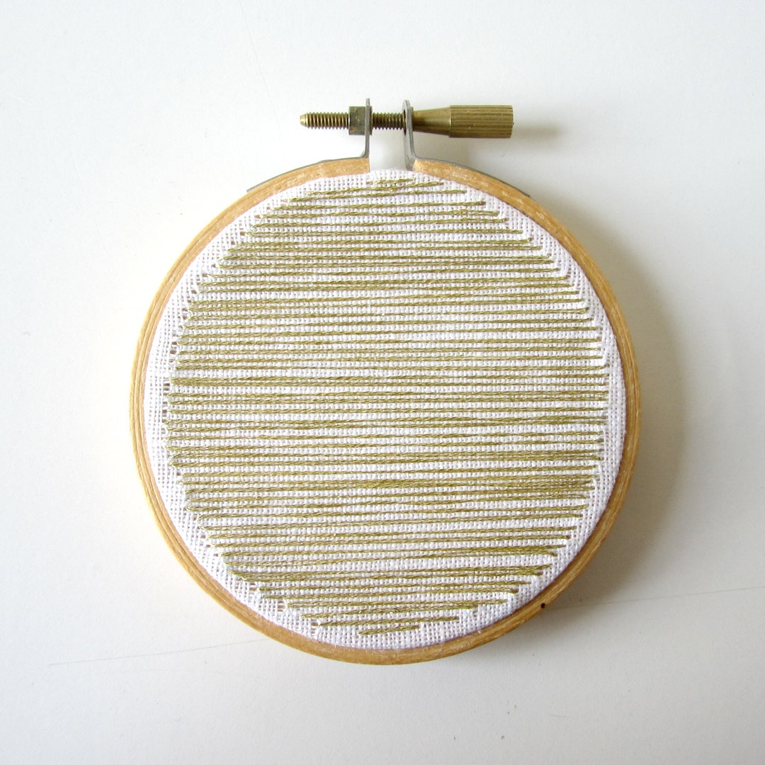 Modern Embroidery Minimalist Horizontal Lines in Gold - Etsy