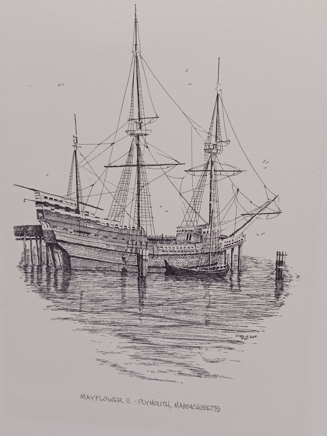 Mayflower 2 Print Clark A. Goff 1975, He is Well Known for Paintings ...