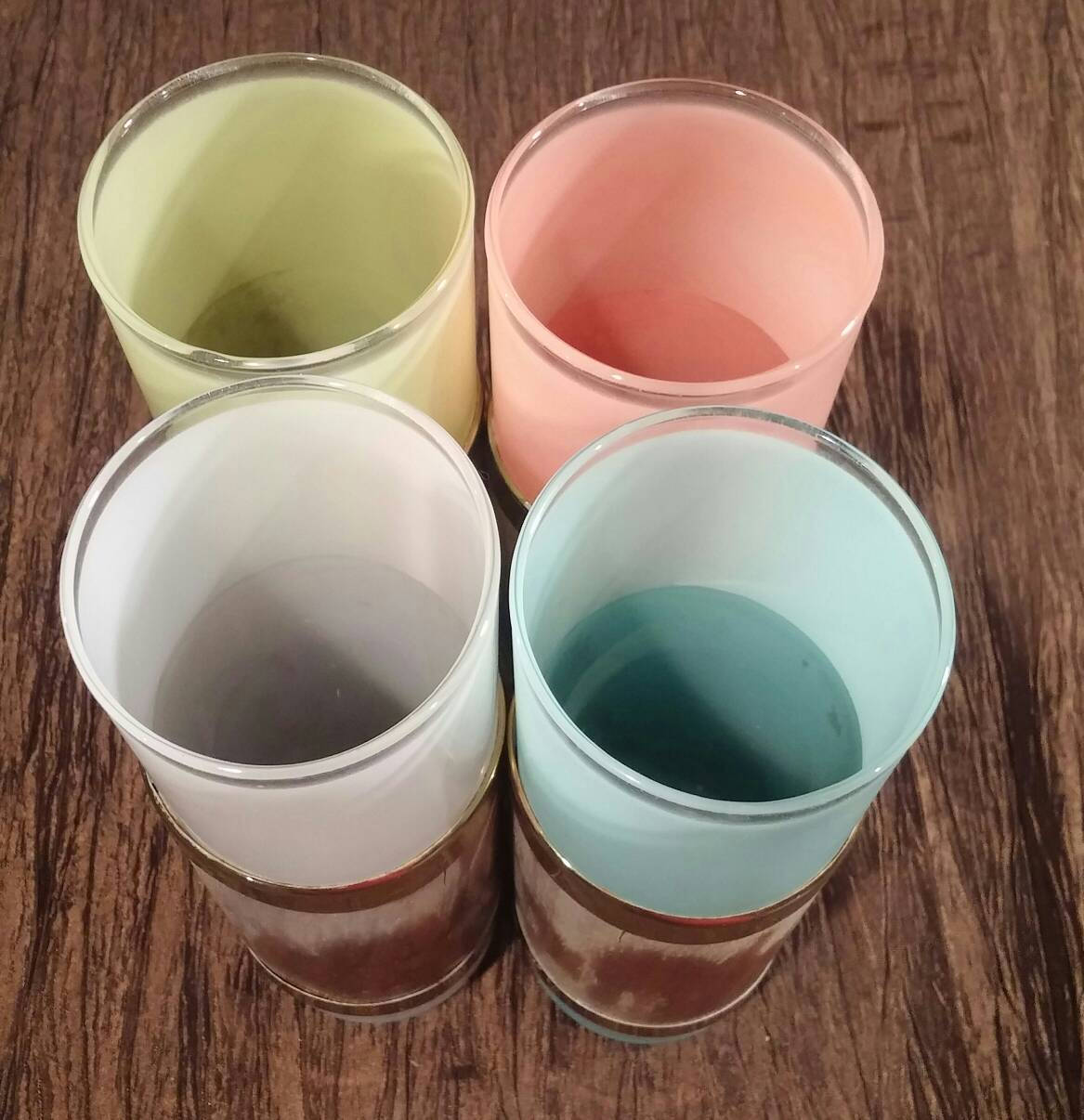 Set of 4 Vintage Siestaware Pastel Color Glasses With Wood | Etsy