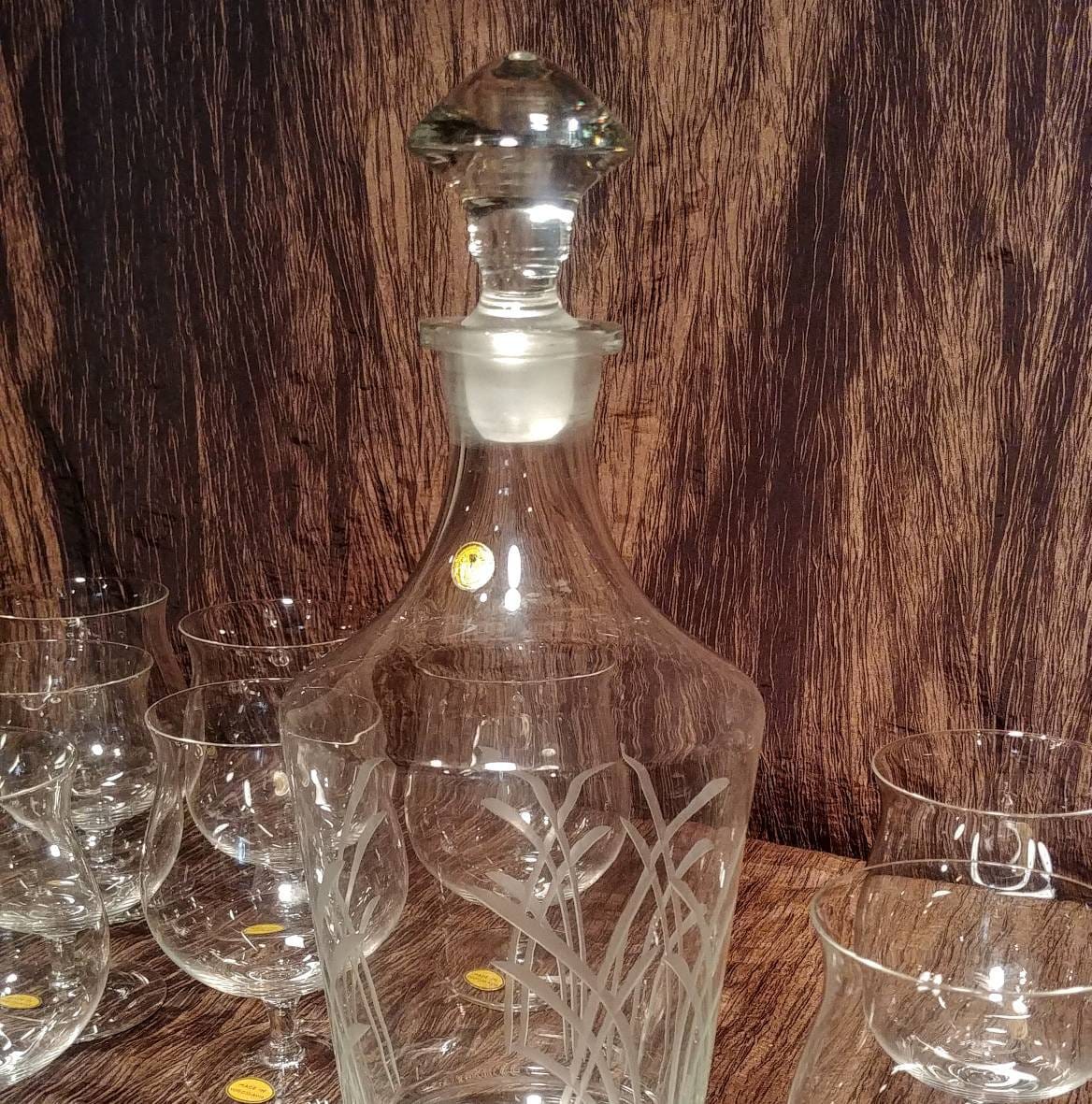 Romanian Crystal Decanter Paired With Eight Yugoslavia Crystal - Etsy