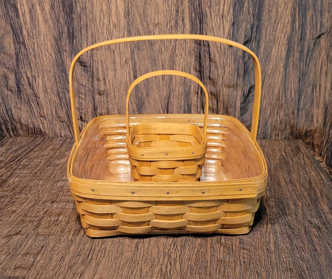 Set of 2 Longaberger Square Baskets With Handles 12 X 4 - Etsy