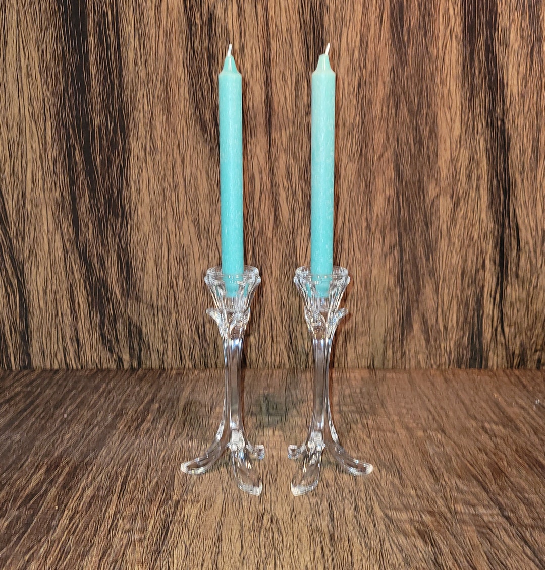 Set of 2 Vintage Crystal Candlesticks, 8 1/2" Tall - Etsy
