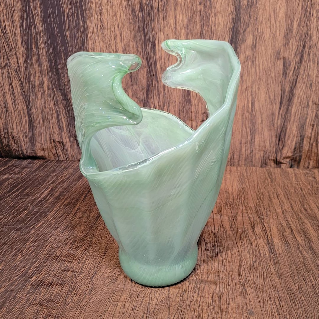 Vintage Murano Art Glass Tall Wave Vase Sculpture, Made in Italy - Etsy