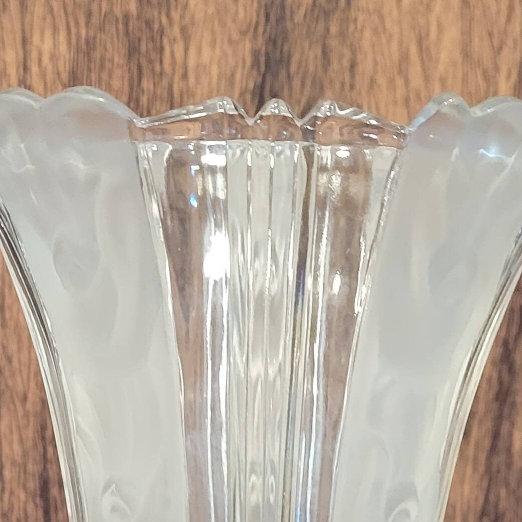 Tall Vintage Block Crystal Vase - Etsy