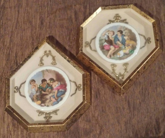 Set of Two Large Victorian Style Shadow Boxes Porcelain - Etsy