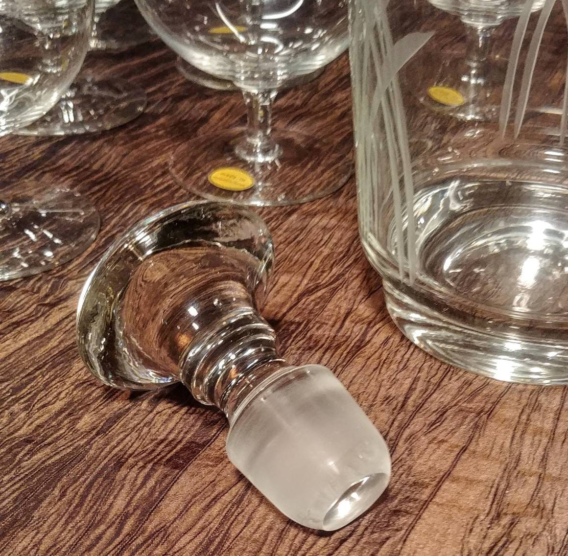 Romanian Crystal Decanter Paired With Eight Yugoslavia Crystal - Etsy