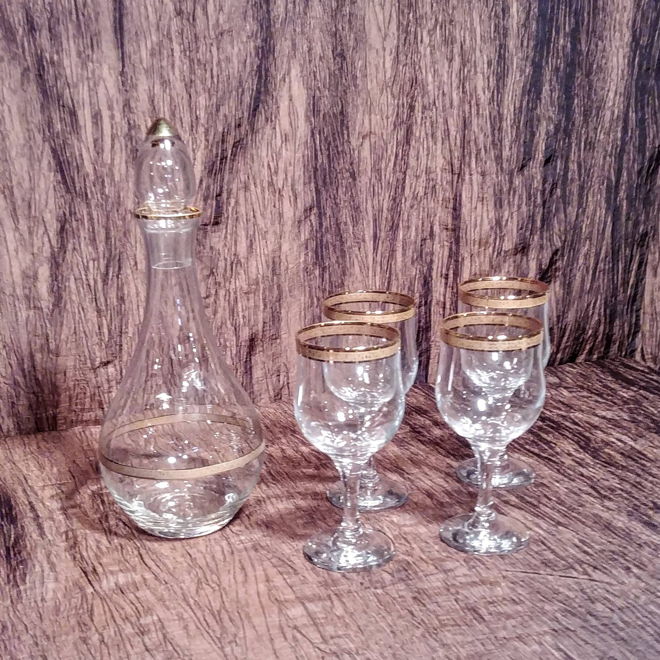 Imperial Crystal Collection decanter and four crystal wine | Etsy