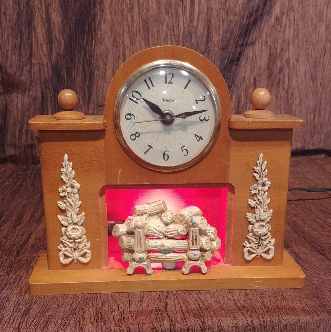 Vintage 1950s United Fireplace Clock - Etsy