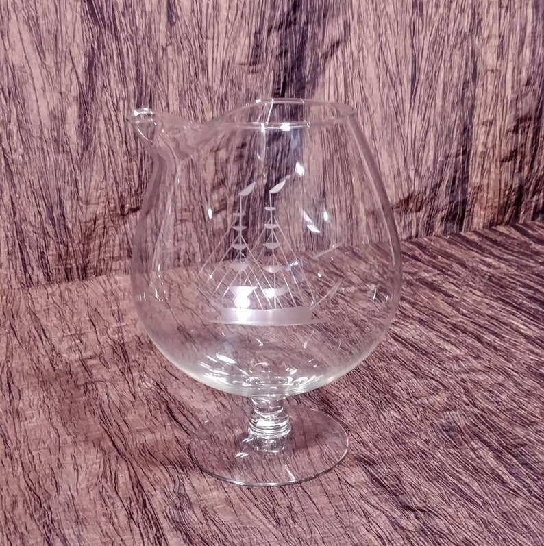 Vintage Romanian Crystal Clipper Ship Large Brandy Snifter - Etsy