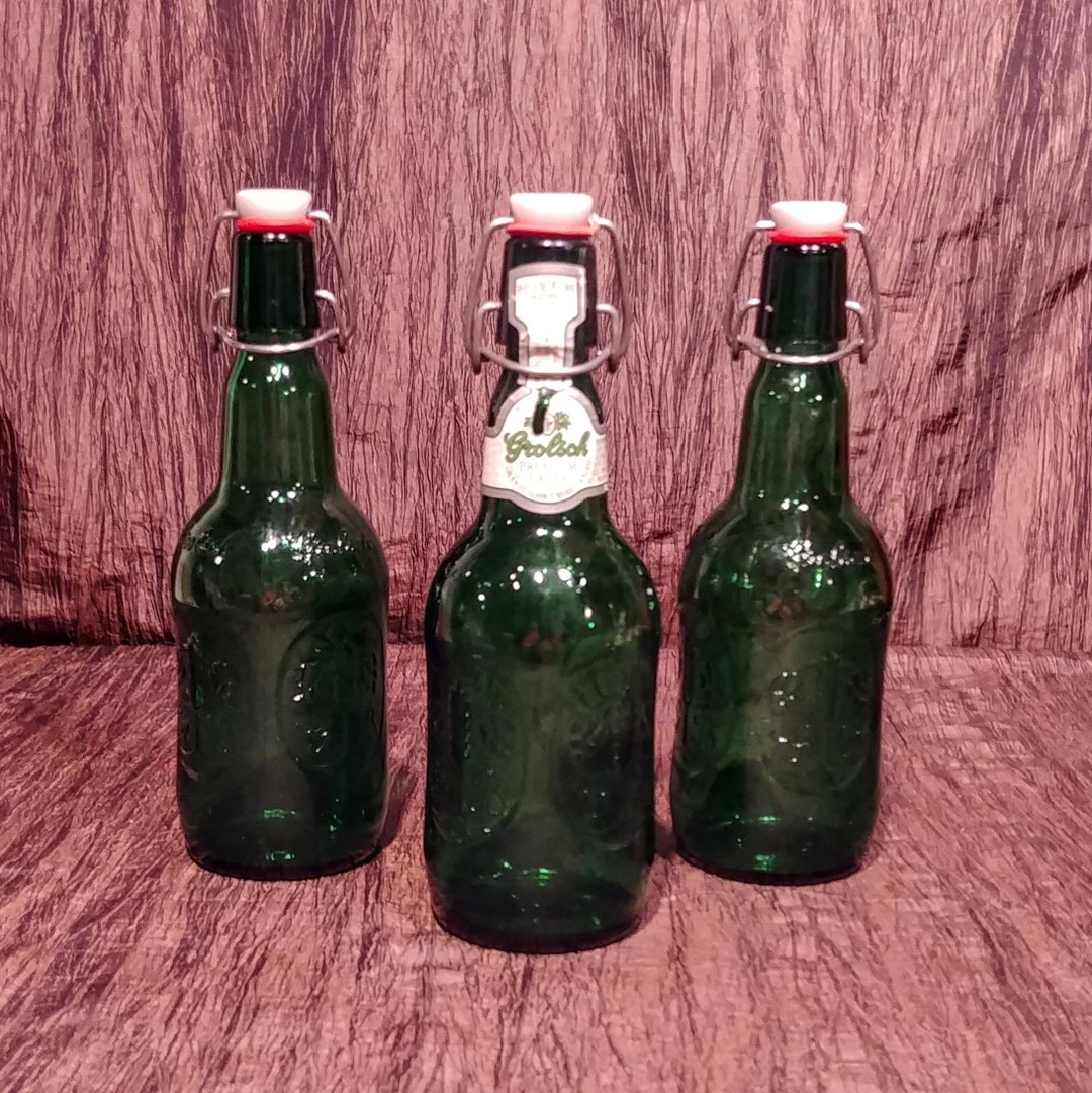 Set of 3 Grolsch Green Glass With Porcelain Swing Top Cap, 16 Oz - Etsy