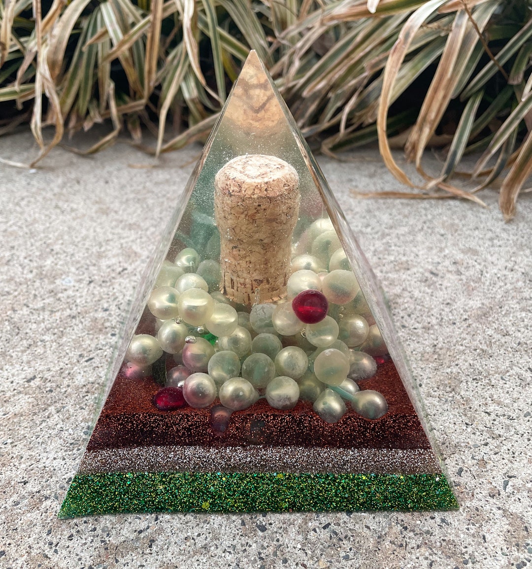Large Resin Pyramid, Wine Pyramid, Resin Decor, Resin Art, Wine Decor ...