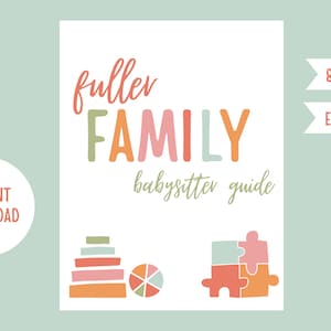 Editable Babysitter Notes Nanny Binder Information Sheet Chart Guide ...