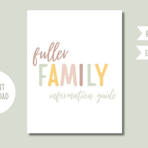 Editable Babysitter Notes Nanny Binder Information Sheet Chart Guide ...