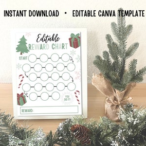 Editable Christmas Reward Chart for Kid Toddler Printable Daily Routine ...