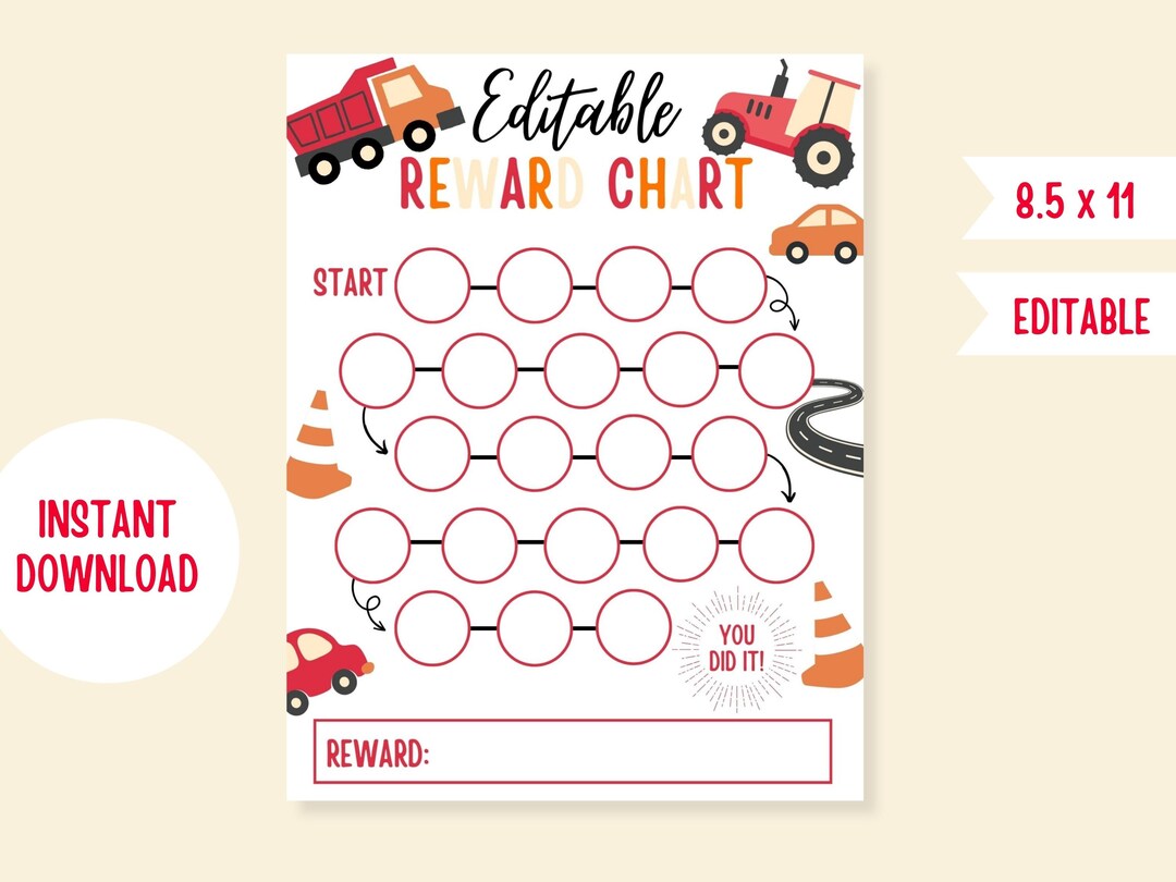 Editable Vehicle Reward Chart for Kid Toddler Printable Boy - Etsy Editable Vehicle Reward Chart for Kid Toddler Printable Boy - Etsy