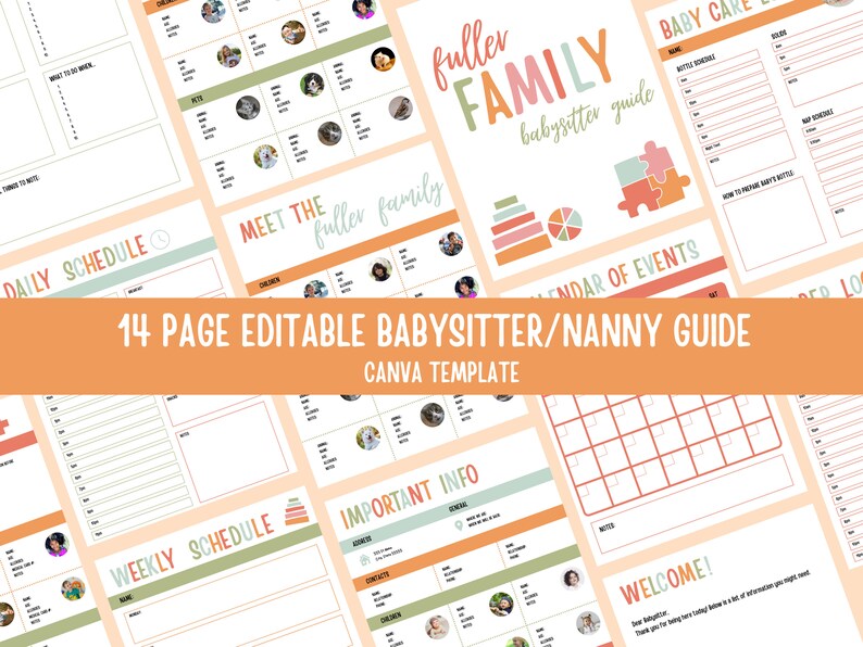 Editable Babysitter Notes Nanny Binder Information Sheet Chart Guide ...