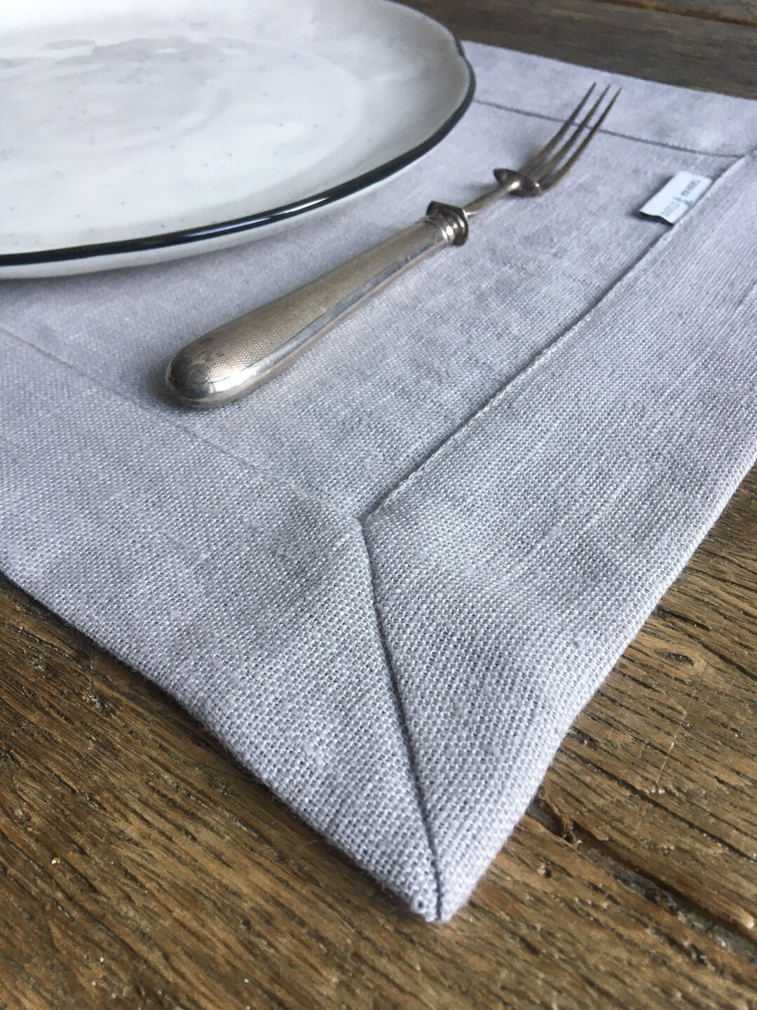 Linen Placemats in Grey Color, Fabric Placemats, Set of Placemats, Grey ...