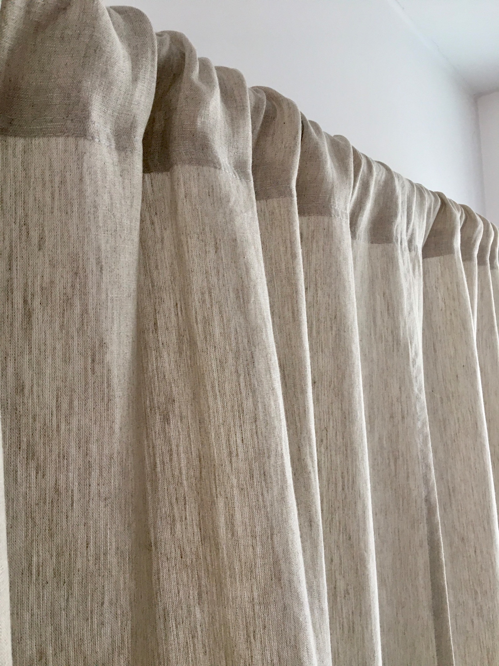 Two-tone Linen Curtain Panel: Oatmeal Top, Choose Bottom Color - Etsy