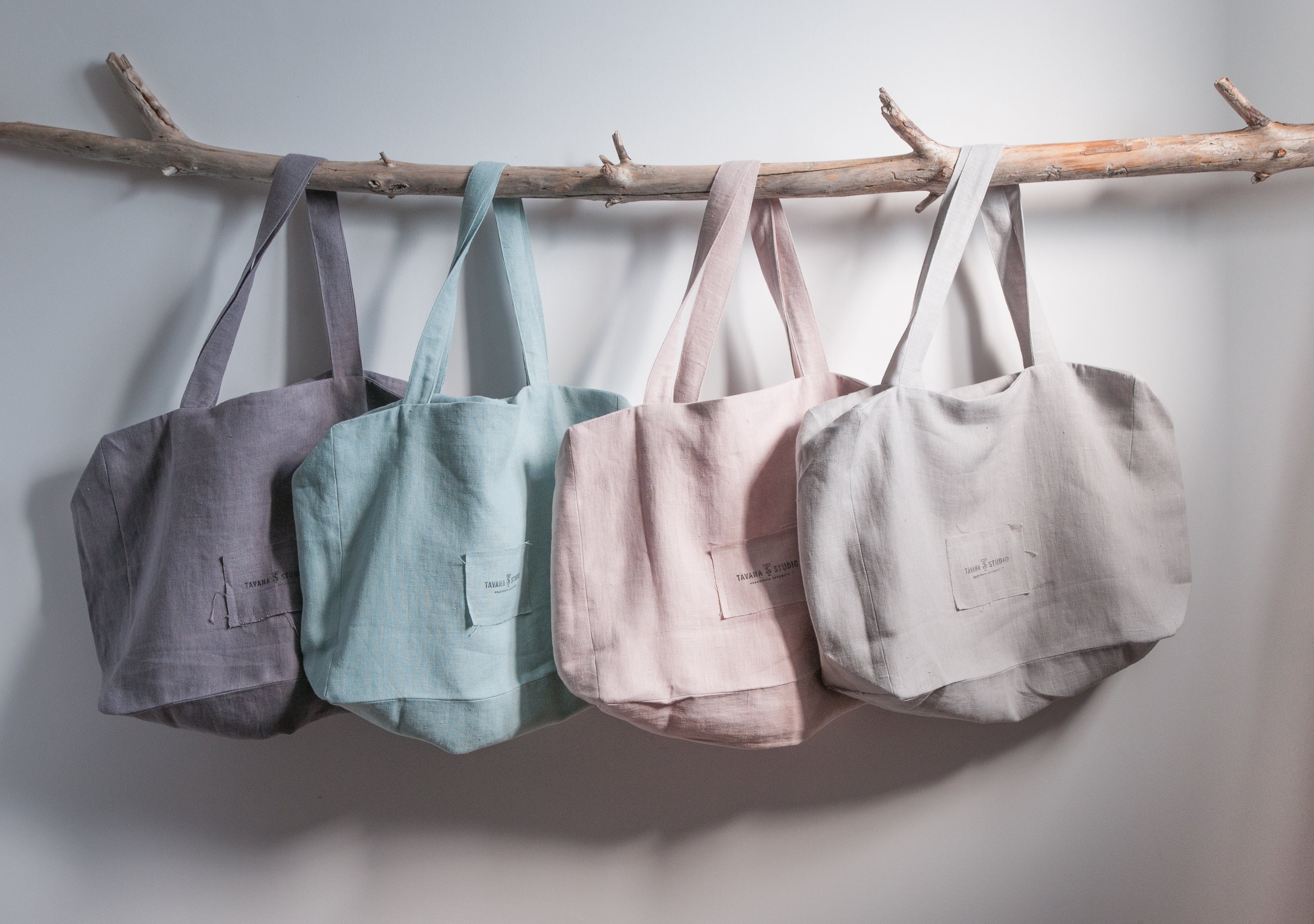 Light Roomy Linen Tote Bag in Light Gray Large Shoulder - Etsy
