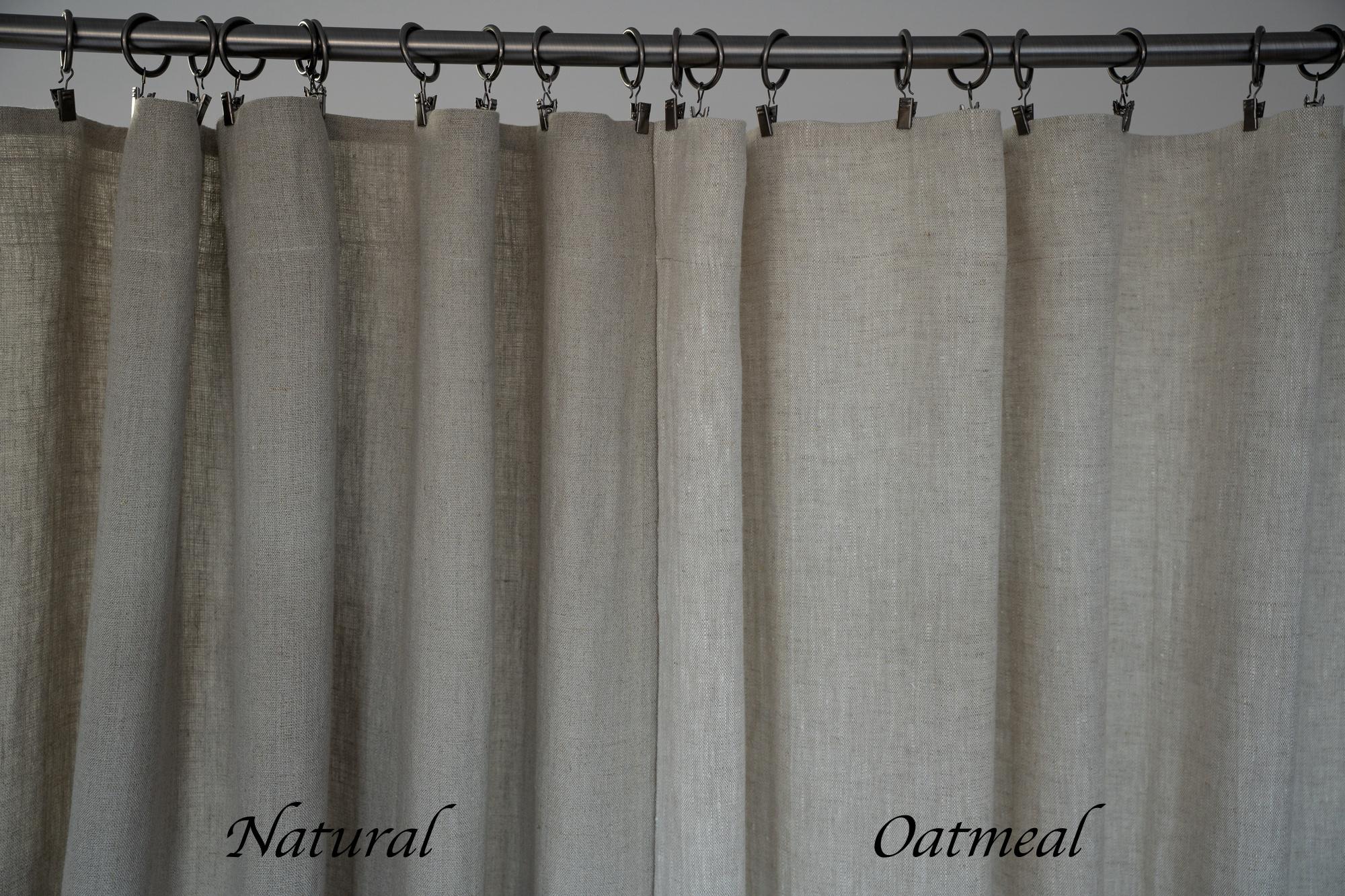 Rustic Linen Curtain, Heavy Linen Curtain Panel, Natural Burlap Curtain ...
