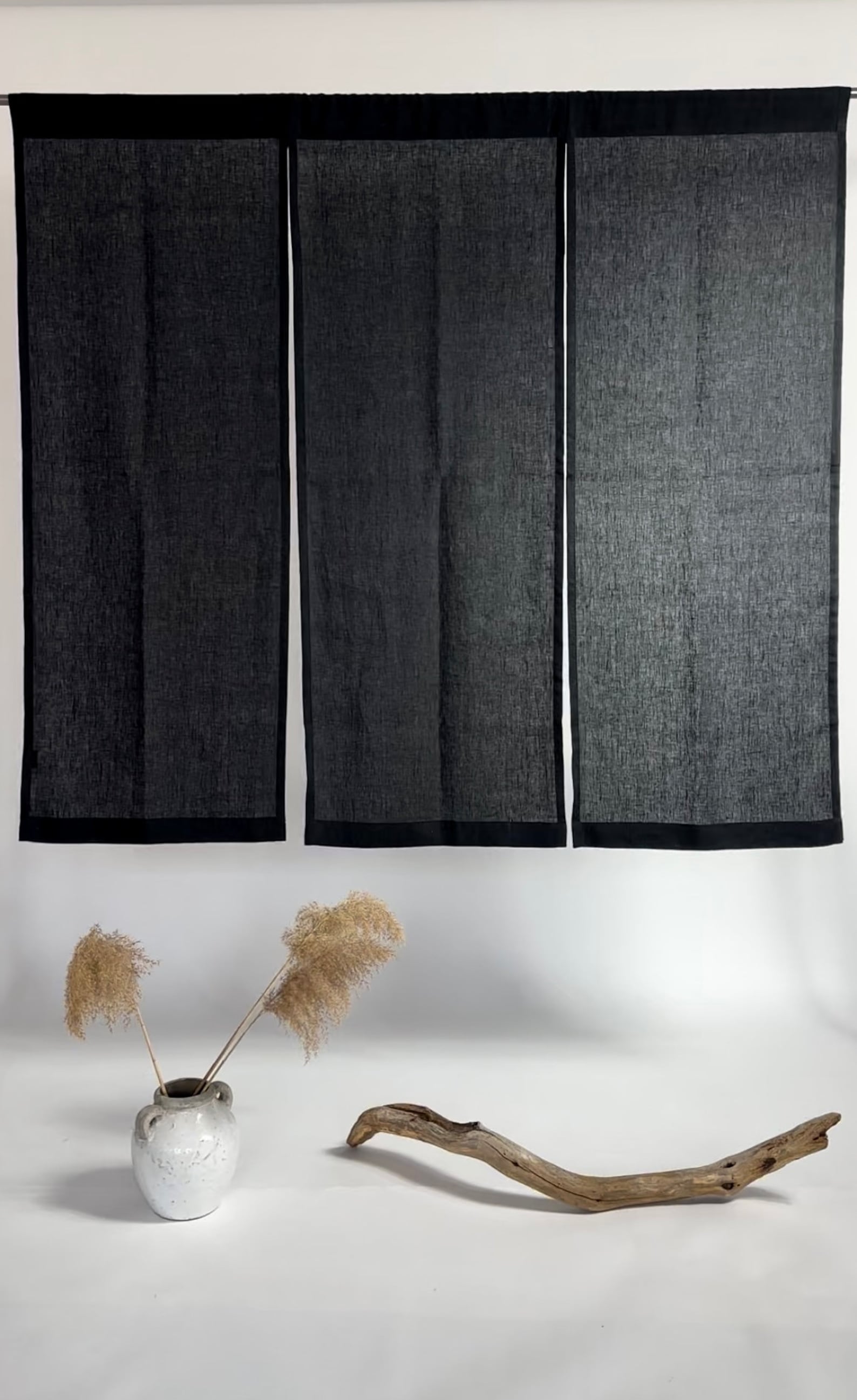 Linen Noren, Three Panel Noren, Japanese Linen Curtain, Door Curtain ...