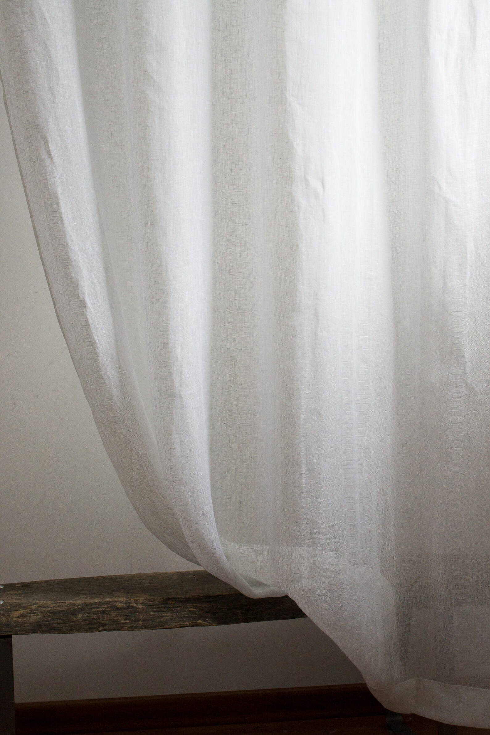 Linen Curtain Tab Top Sheer Linen Curtain Washed White Linen | Etsy