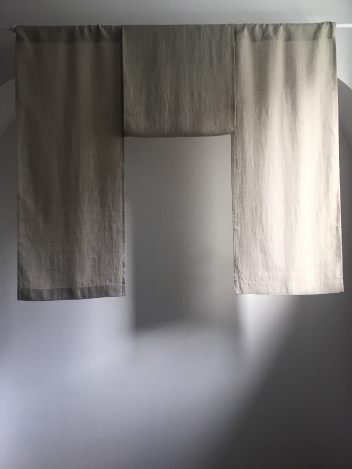 Linen Doorway Curtains Linen Noren of Three Panels Noren | Etsy