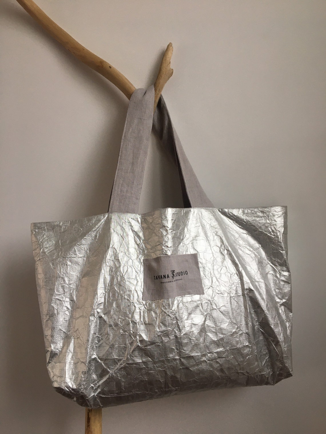 Linen Tote Bag in Light Grey Grey Linen Tote Bag Big Beach - Etsy