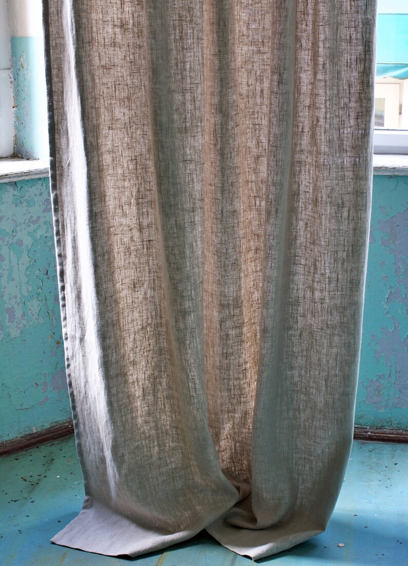 Rustic Linen Curtain Heavy Linen Curtain Panel Natural - Etsy