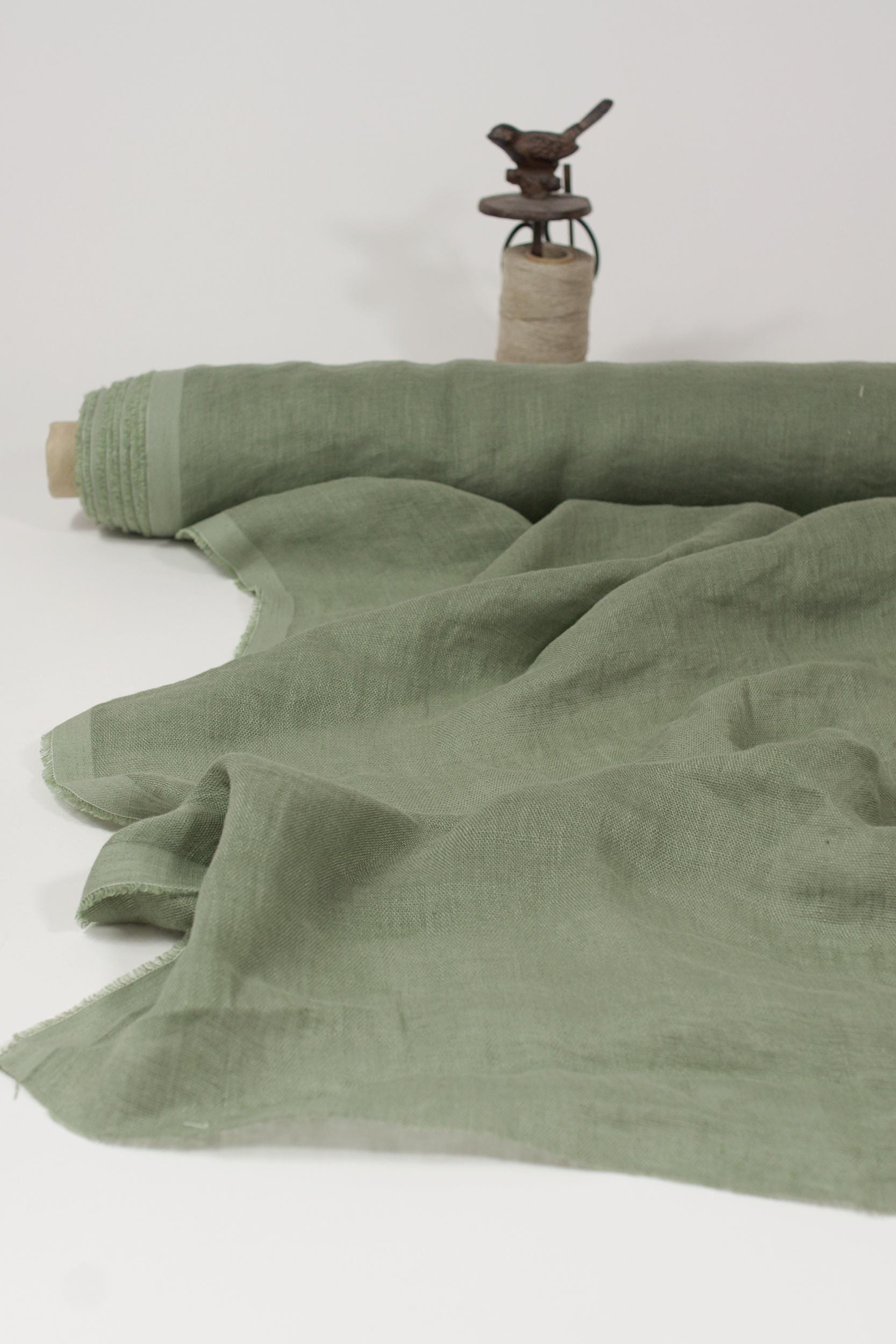Soft Green Linen Fabric Yardage, Ideal for Sheer Drapery Projects - Etsy