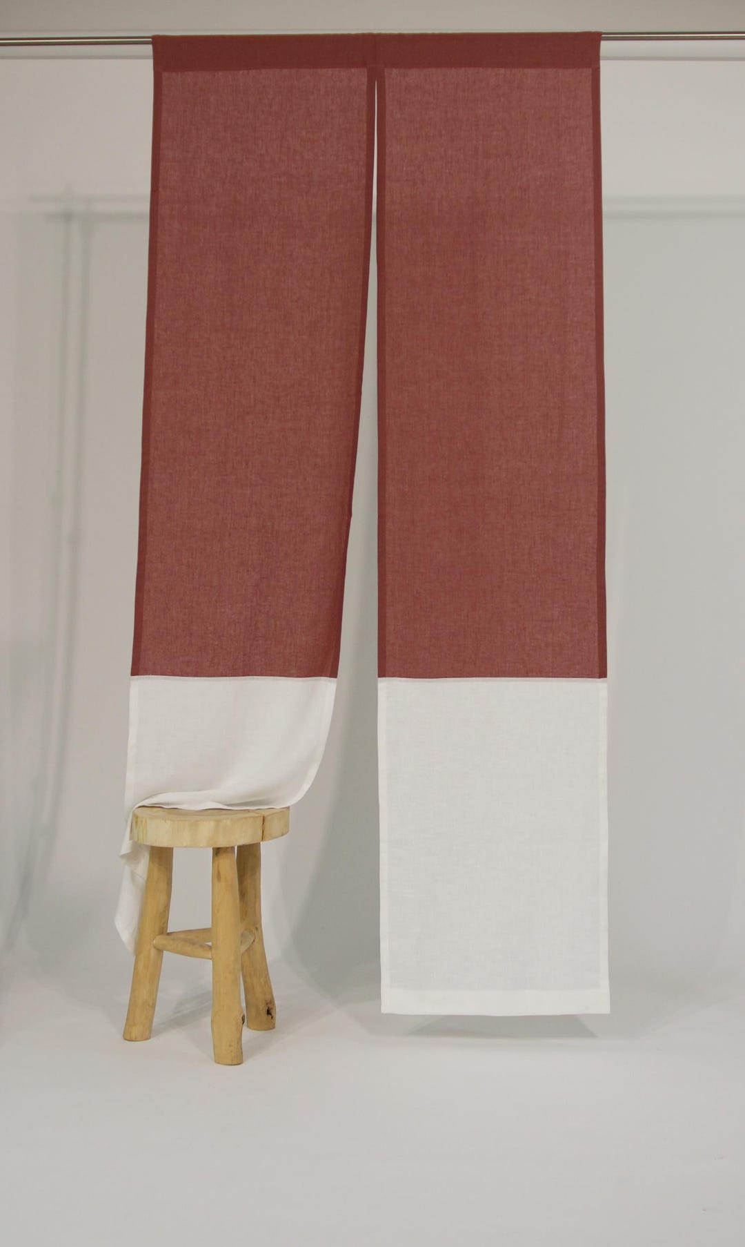 Modern Japanese Linen Noren Curtain: Chic Space Separation With Two ...