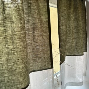 Cafe Curtains for Kitchen, Green Cafe Curtain, Sheer Kitchen Curtain ...