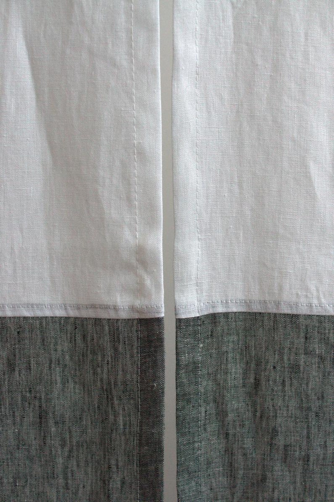 White Linen Noren, Two Color Noren Doorway Curtain, Linen Japanese ...