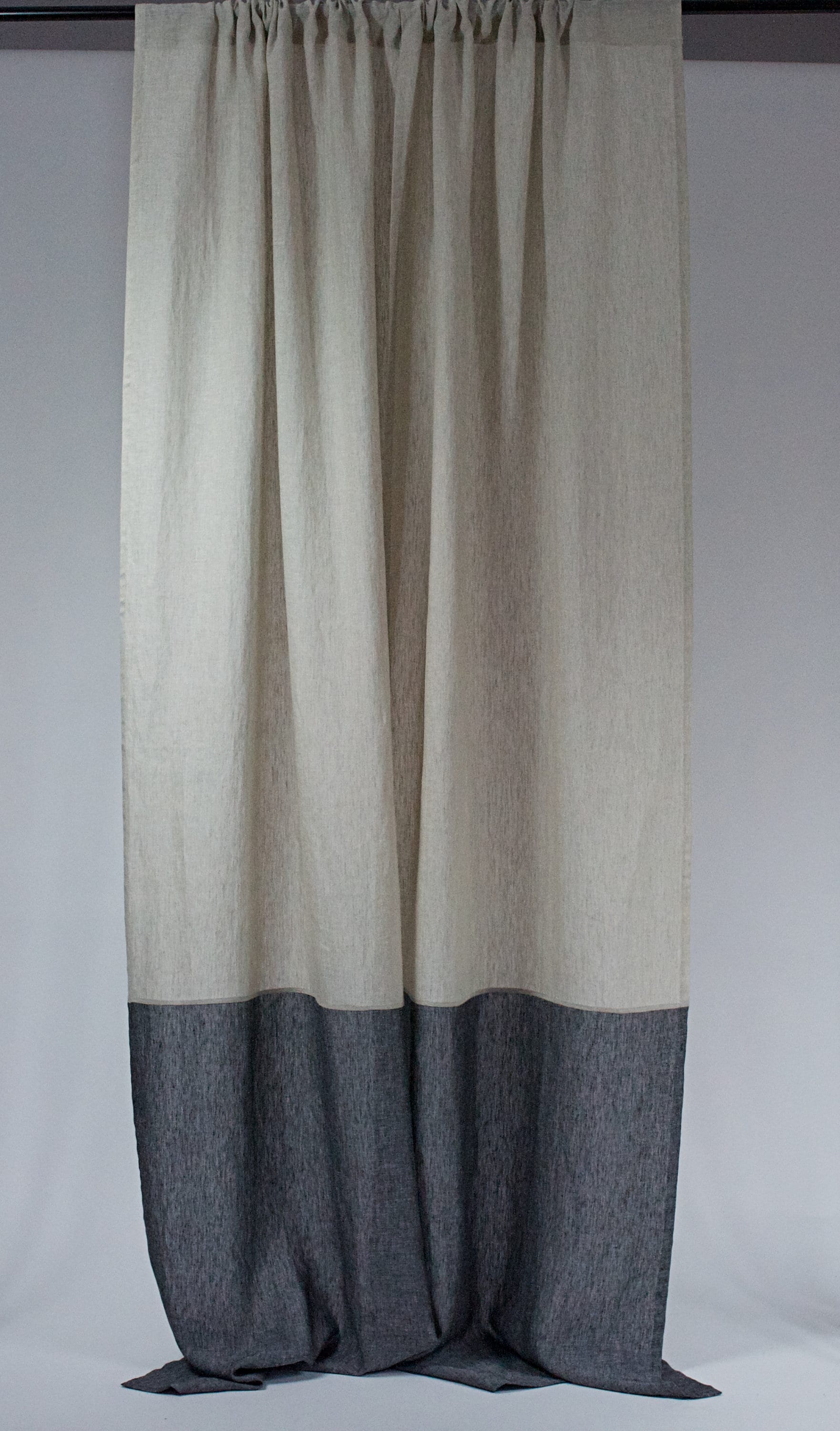 Linen Curtain Living Room Panel Two Tone Curtain Custom - Etsy