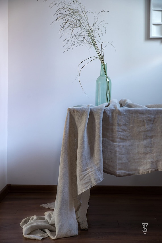 Natural Linen Tablecloth in Rustic Style Ethereal Linen Table - Etsy UK