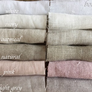 Oatmeal Sheer Linen Cafe Curtain, Linen Kitchen Window Curtain, Rod ...