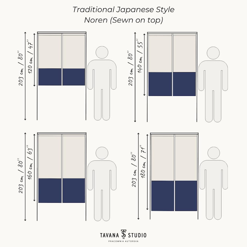 Two-tone Linen Noren Curtain: Custom Japanese Doorway Panel - Etsy