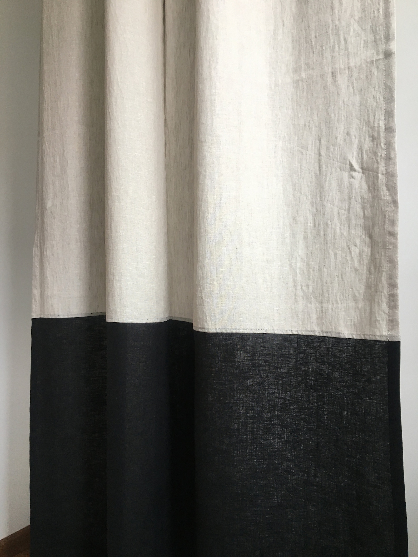 Linen Curtain Living Room Panel Two Tone Curtain Custom - Etsy