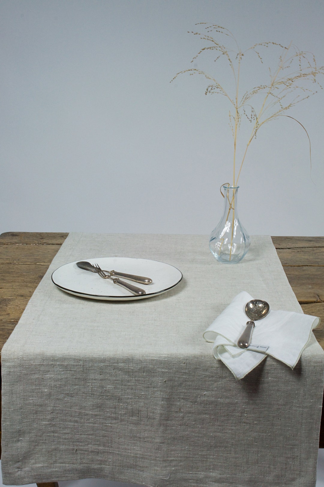 Oatmeal Linen Table Runner: Rustic Kitchen Decor, Heavy Linen - Etsy